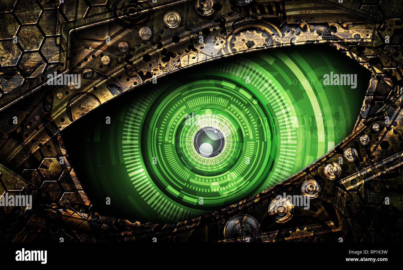 Old rust abstract robot eye background Stock Photo - Alamy