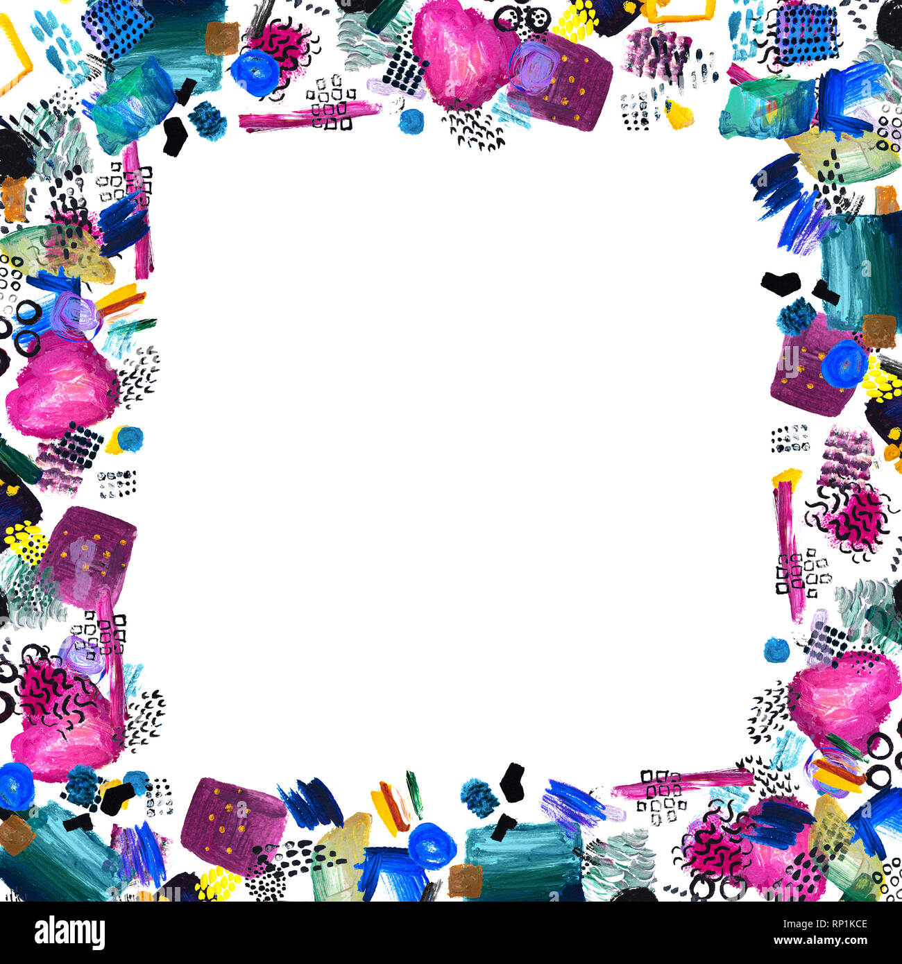 Hand drawn border and place for your text Stock Photo - Alamy