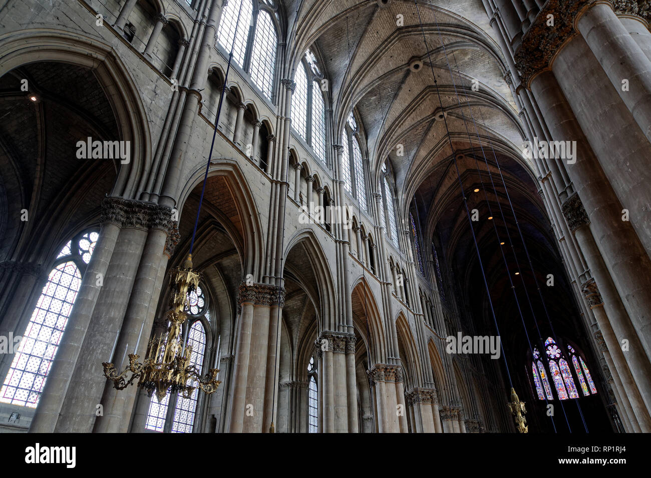 REIMS, FRance, February 1, 2019 : Roman Catholic cathedral of Reims was ...