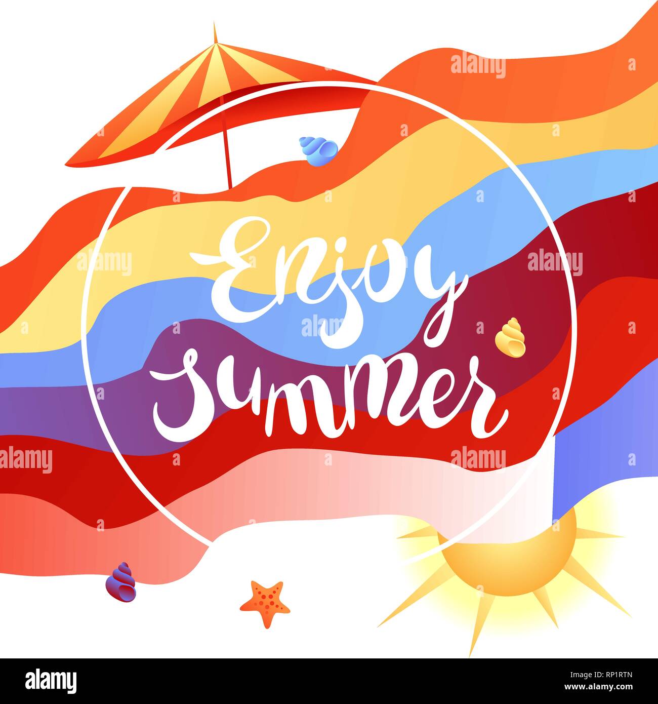Enjoy summer illustration Stock Vector Image & Art - Alamy