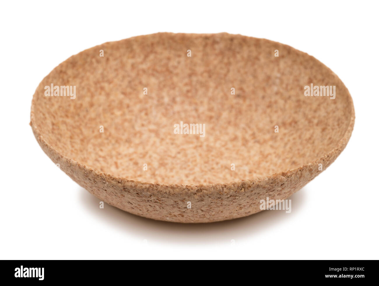 Edible bowl made from wheat bran isolated on white background, high ...