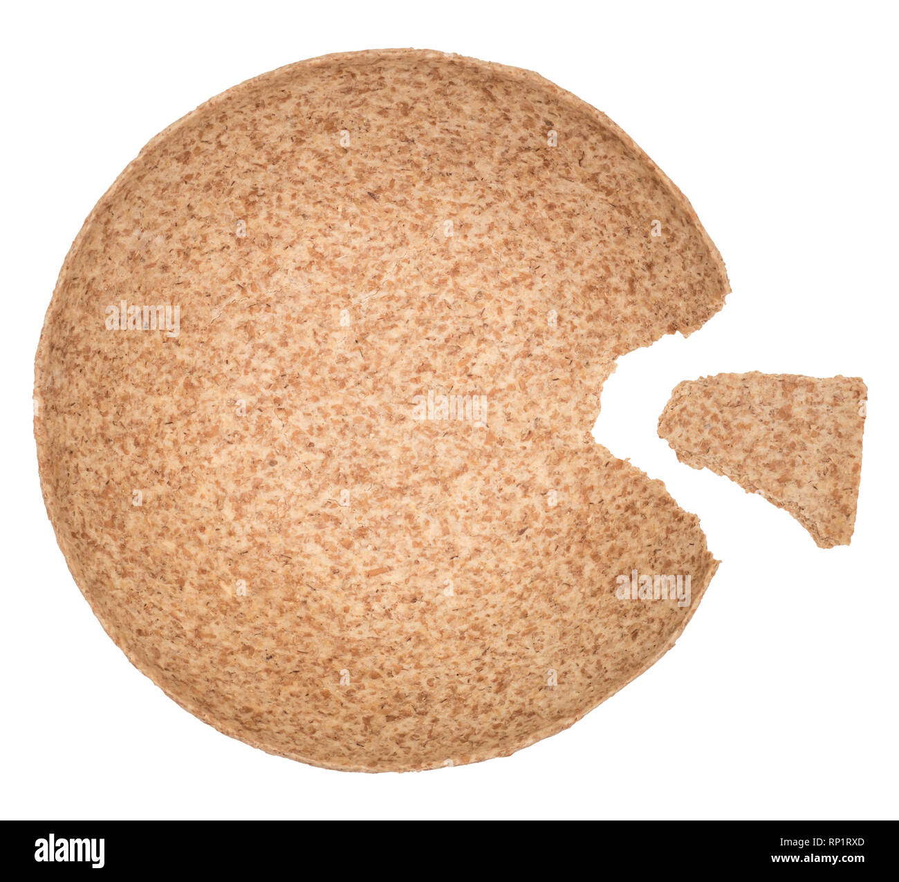 Concept of edible bowl made from wheat bran isolated on white ...