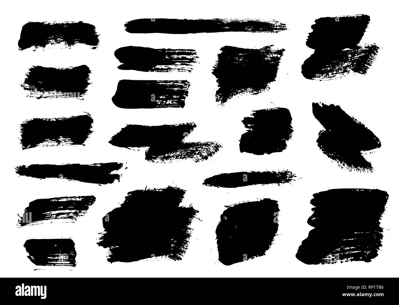 Brush strokes set vector painted isolated objects Stock Vector Image & Art - Alamy