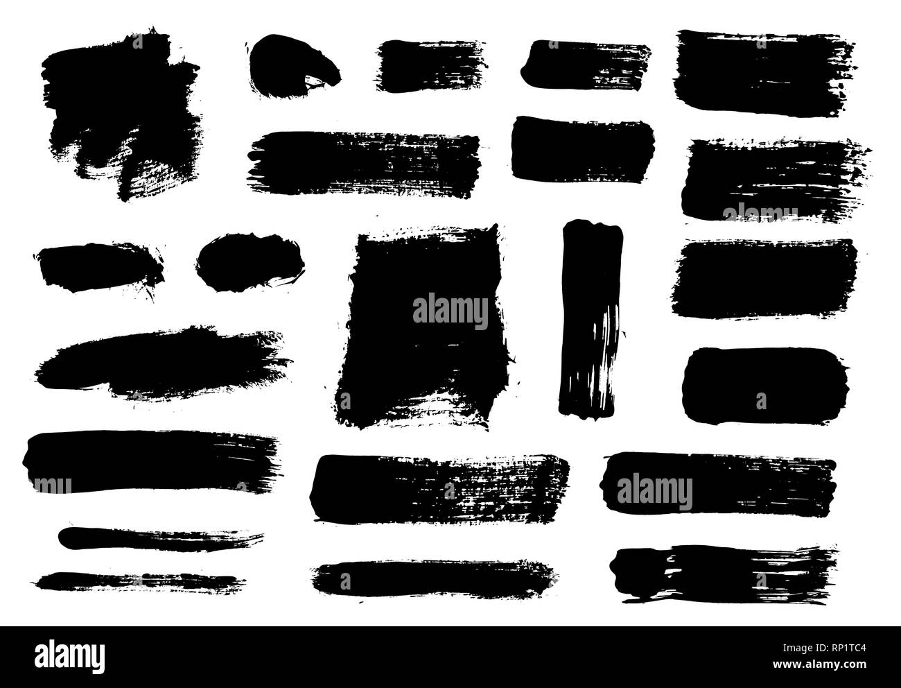 Brush strokes set vector painted isolated objects Stock Vector Image & Art - Alamy