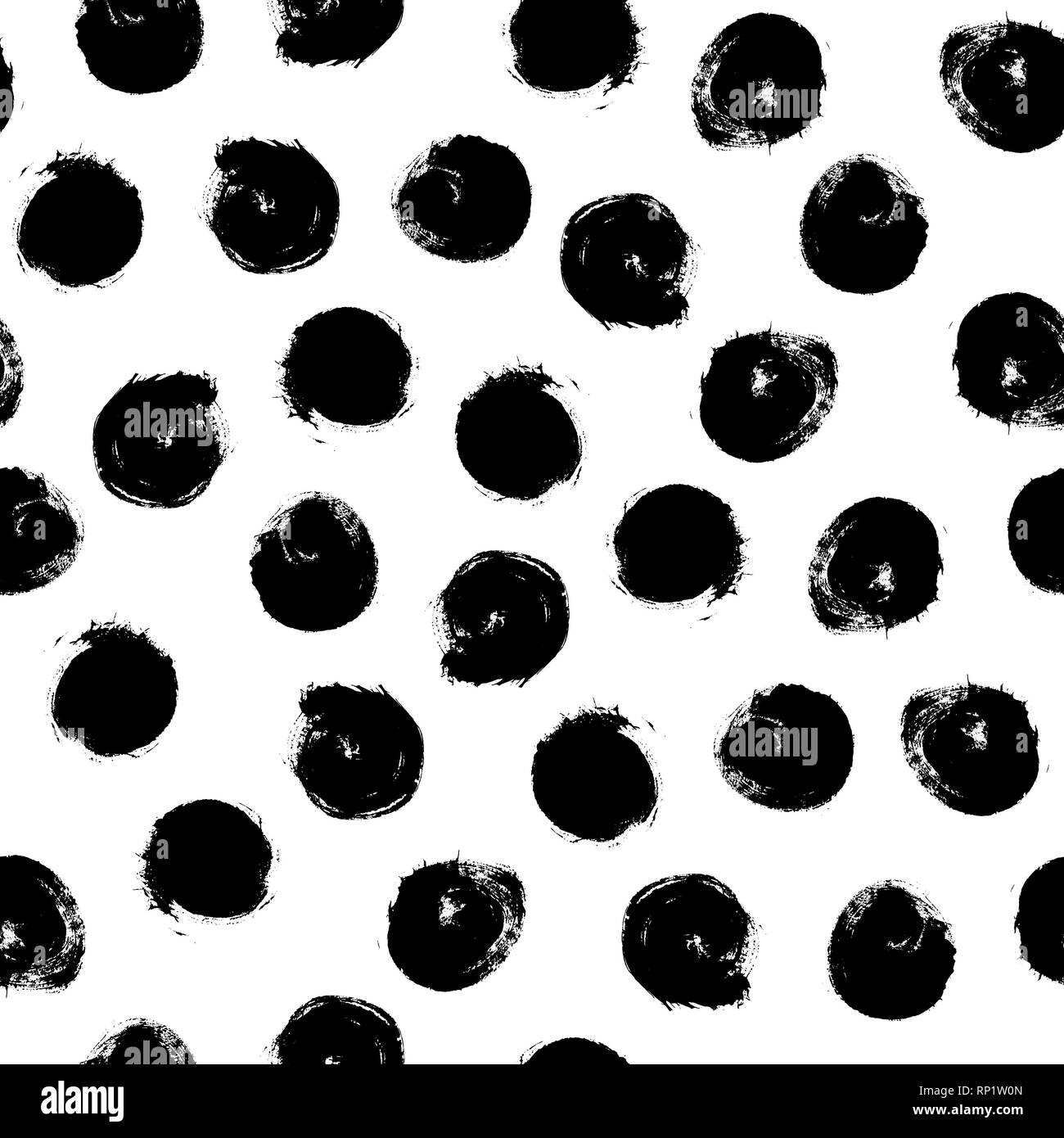 Irregular dots brush strokes pattern. Seamless hand drawn painted lines ...