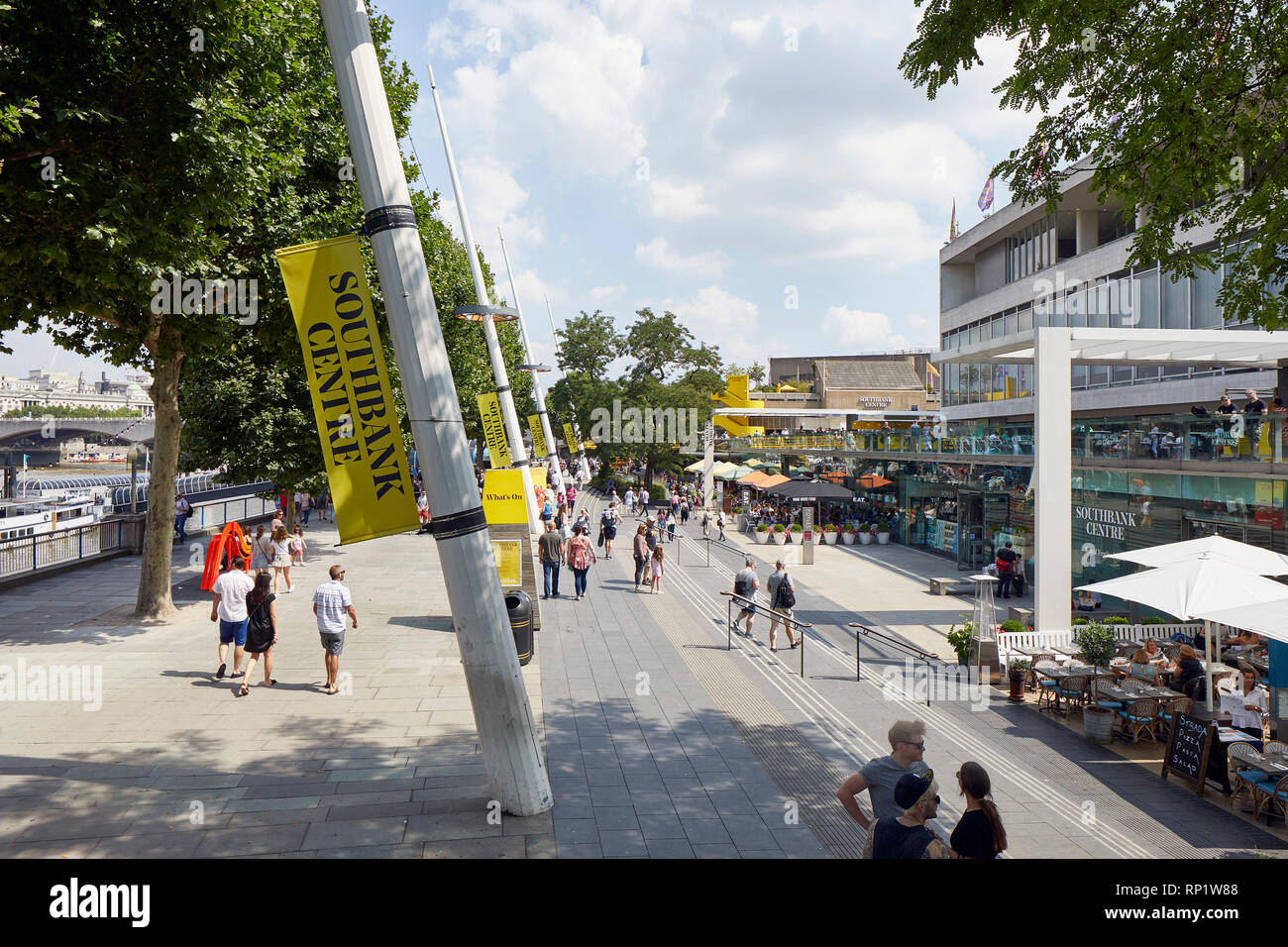 Promenade along river Thames. Southbank Master Plan, London, United ...
