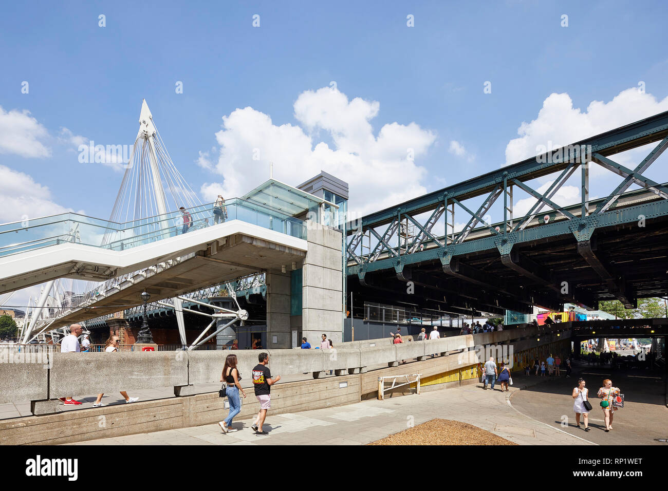 Underpass with Hungerford Bridge. Southbank Master Plan, London, United ...