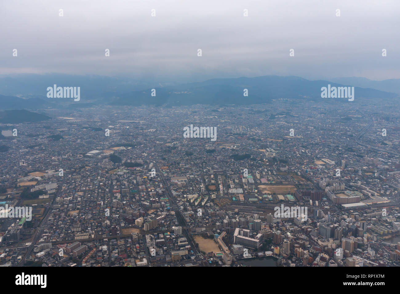 a bird's eye view of Fukuoka City, Japan Stock Photo - Alamy