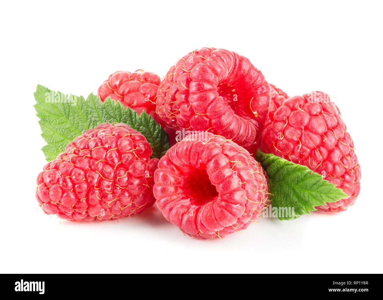 Raspberry isolated on white background. Pile or heap Stock Photo - Alamy