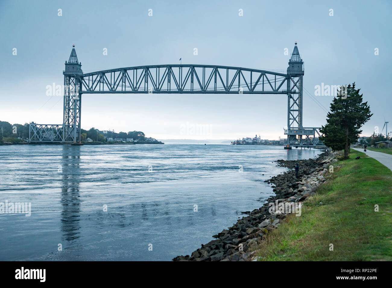 Rail road Bridges on Cape Cod canal Stock Photo - Alamy