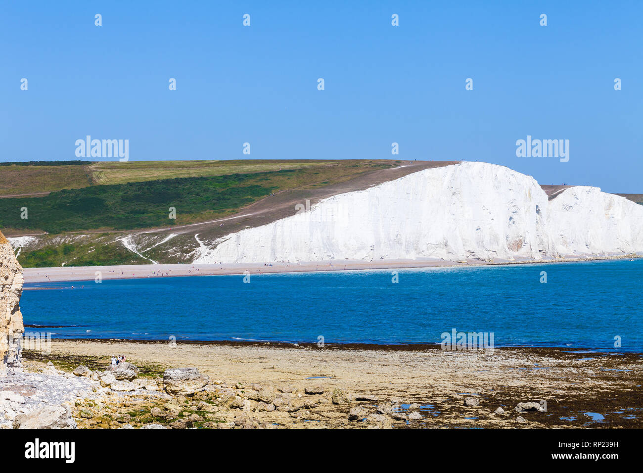 White cliffs of Dover background image. Beautiful sunny day on white ...