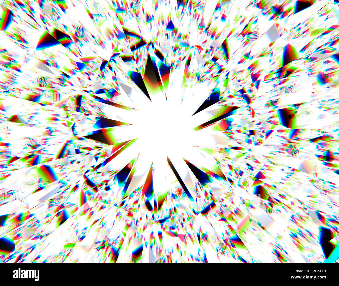 Gemstone structure extreme closeup and kaleidoscope. top view of round ...