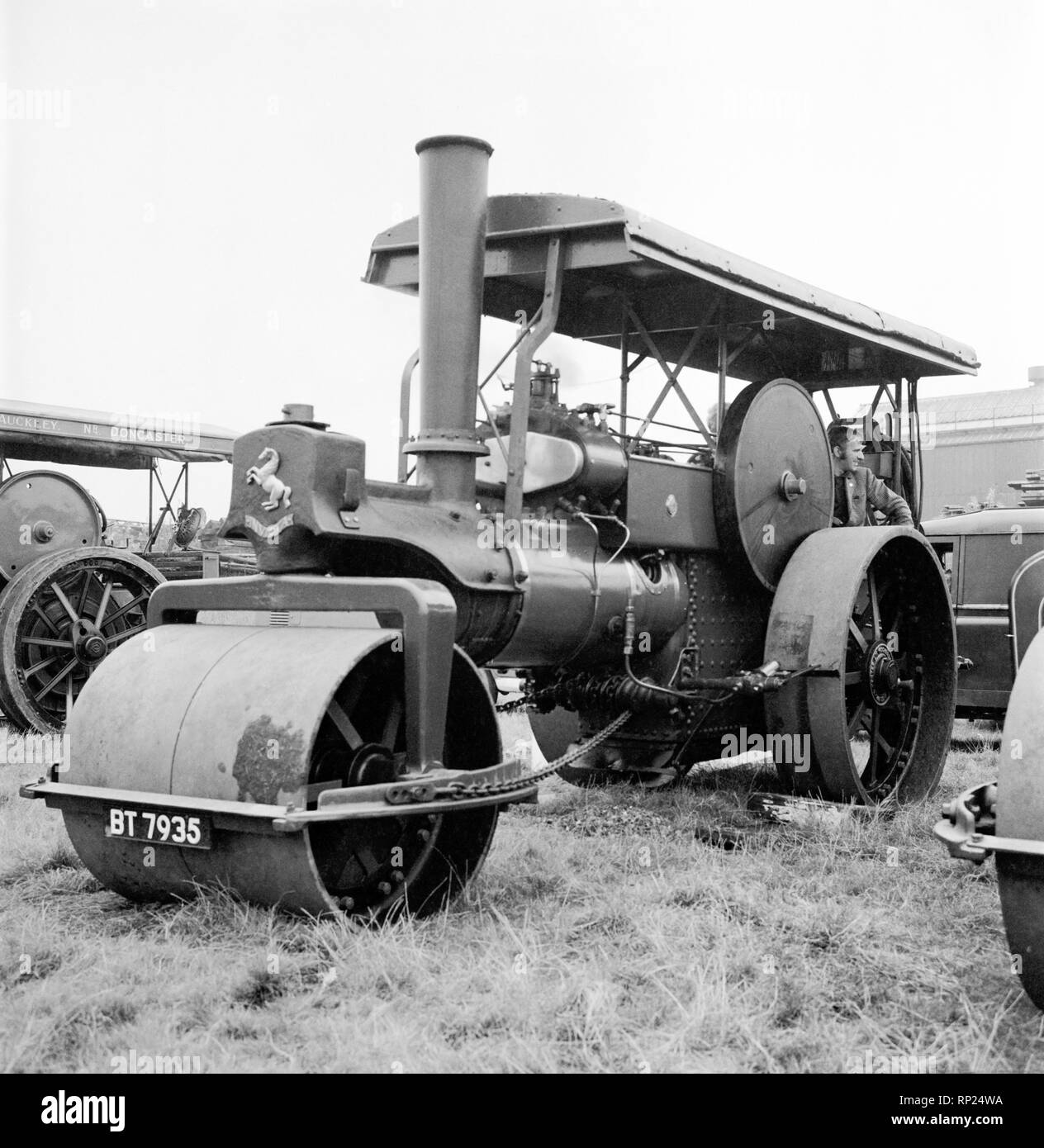 Restored steam roller Black and White Stock Photos & Images - Alamy