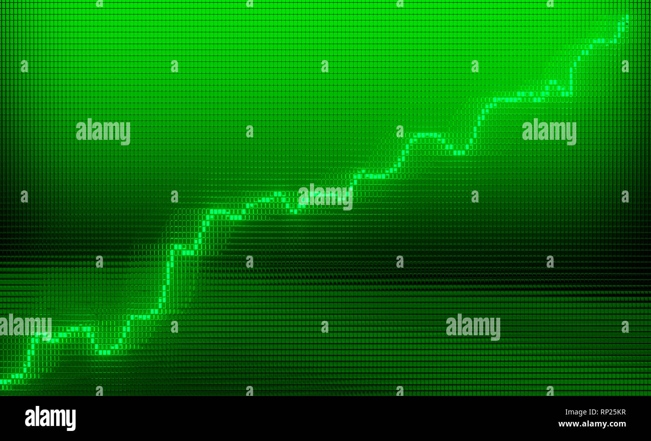 Green Graph moving up chart as growth and business success 3d render ...