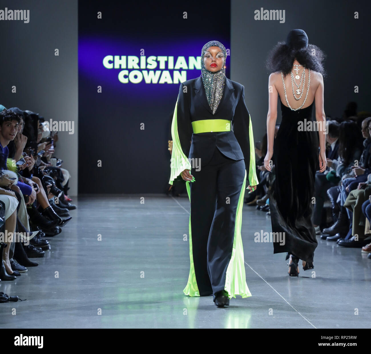 New York, United States. 12th Feb, 2019. A model walks runway for ...
