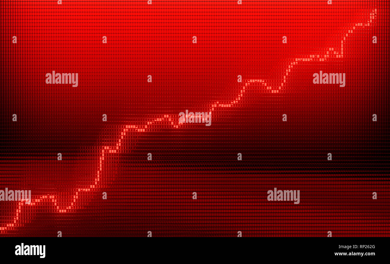 Red Graph moving up chart as growth and business success 3d render ...