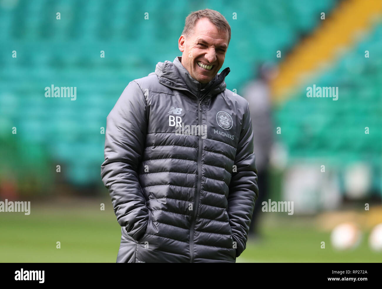 Celtic manager Brendan Rodgers during the training session at Celtic ...