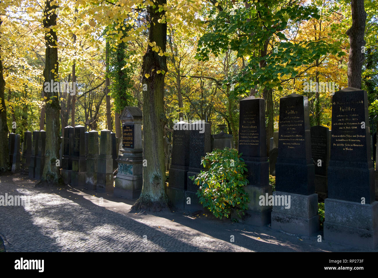 The famous Weissensee Jewish cemetery in Berlin, Germany. Cemetery ...