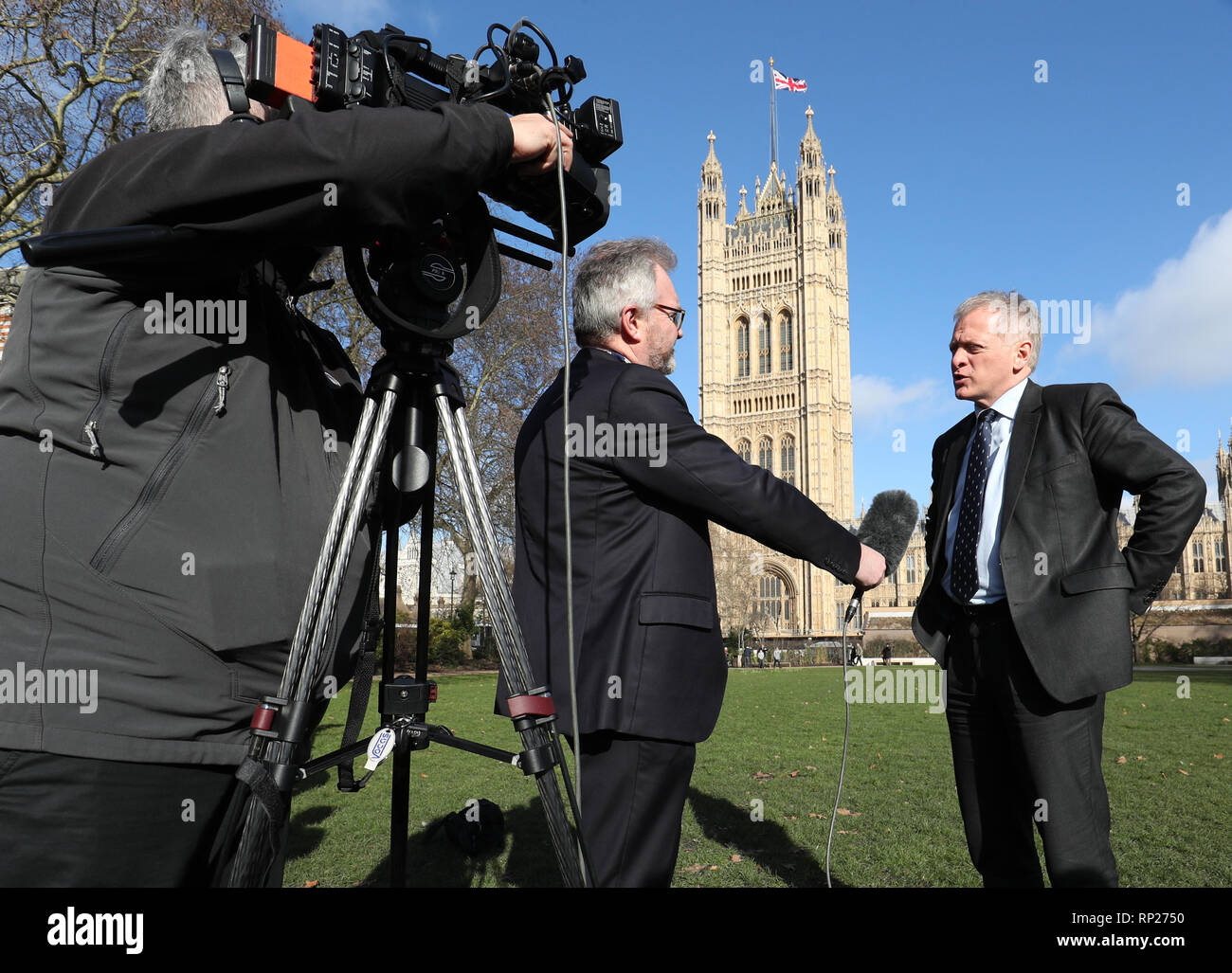 Conservative MP for Bracknell, Phillip Lee, speaks to the media in ...