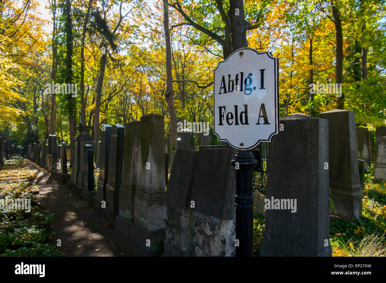 The famous Weissensee Jewish cemetery in Berlin, Germany. Cemetery ...
