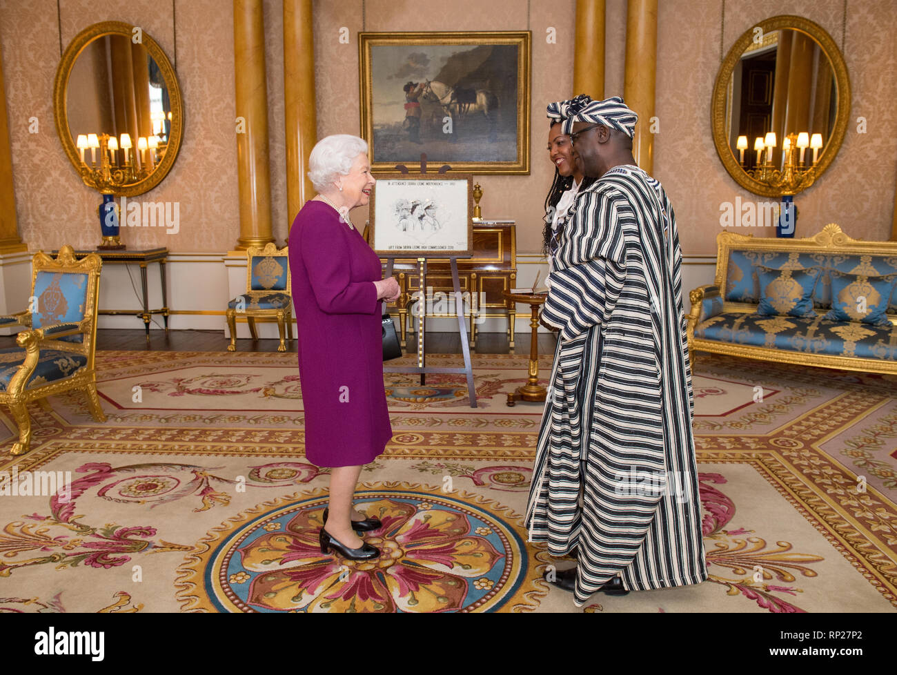 Queen Elizabeth II meets Ambassador of Sierra Leone Tamba Lamina and ...