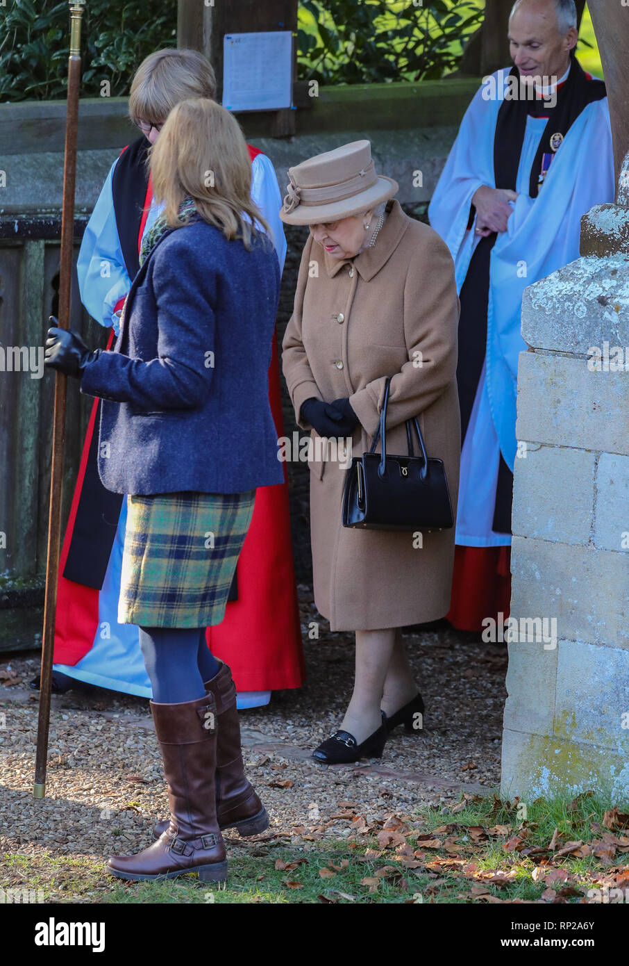 Queen Elizabeth, accompanied by Andrew Duke of York ,attends Sunday ...