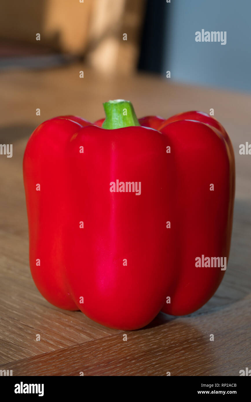 Red bell pepper with green stalk hi-res stock photography and images ...