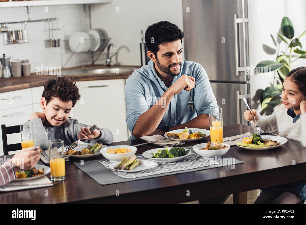 Dad Son Makeing For Lunch
