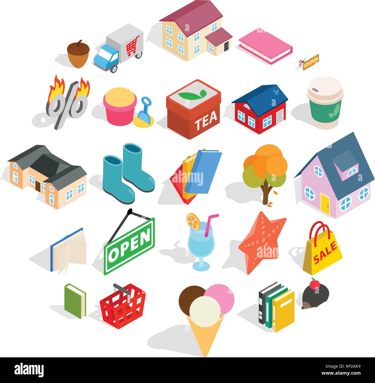 Friendly family icons set, isometric style Stock Vector Image & Art - Alamy
