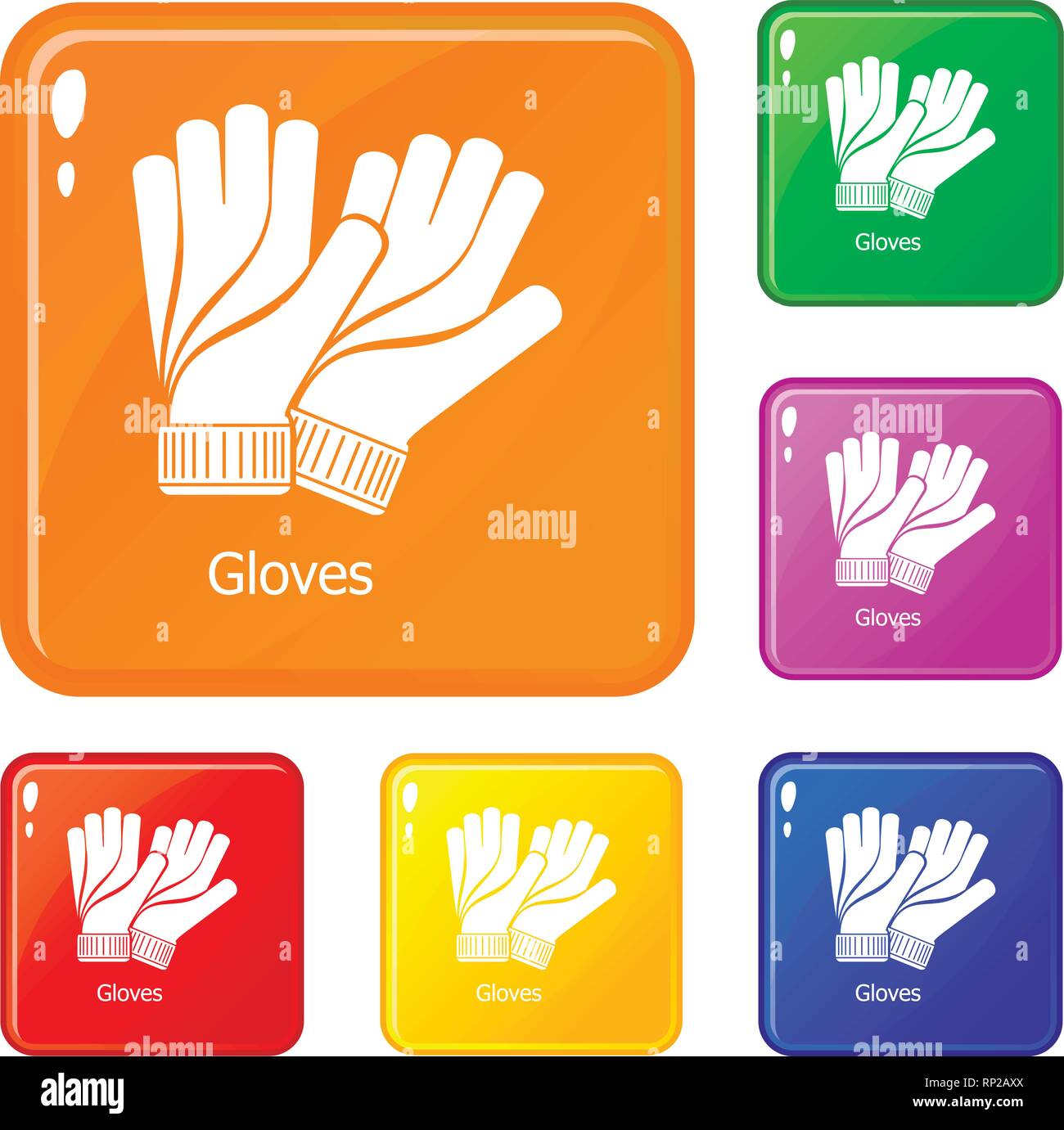 Gloves icons set vector color Stock Vector Image & Art - Alamy
