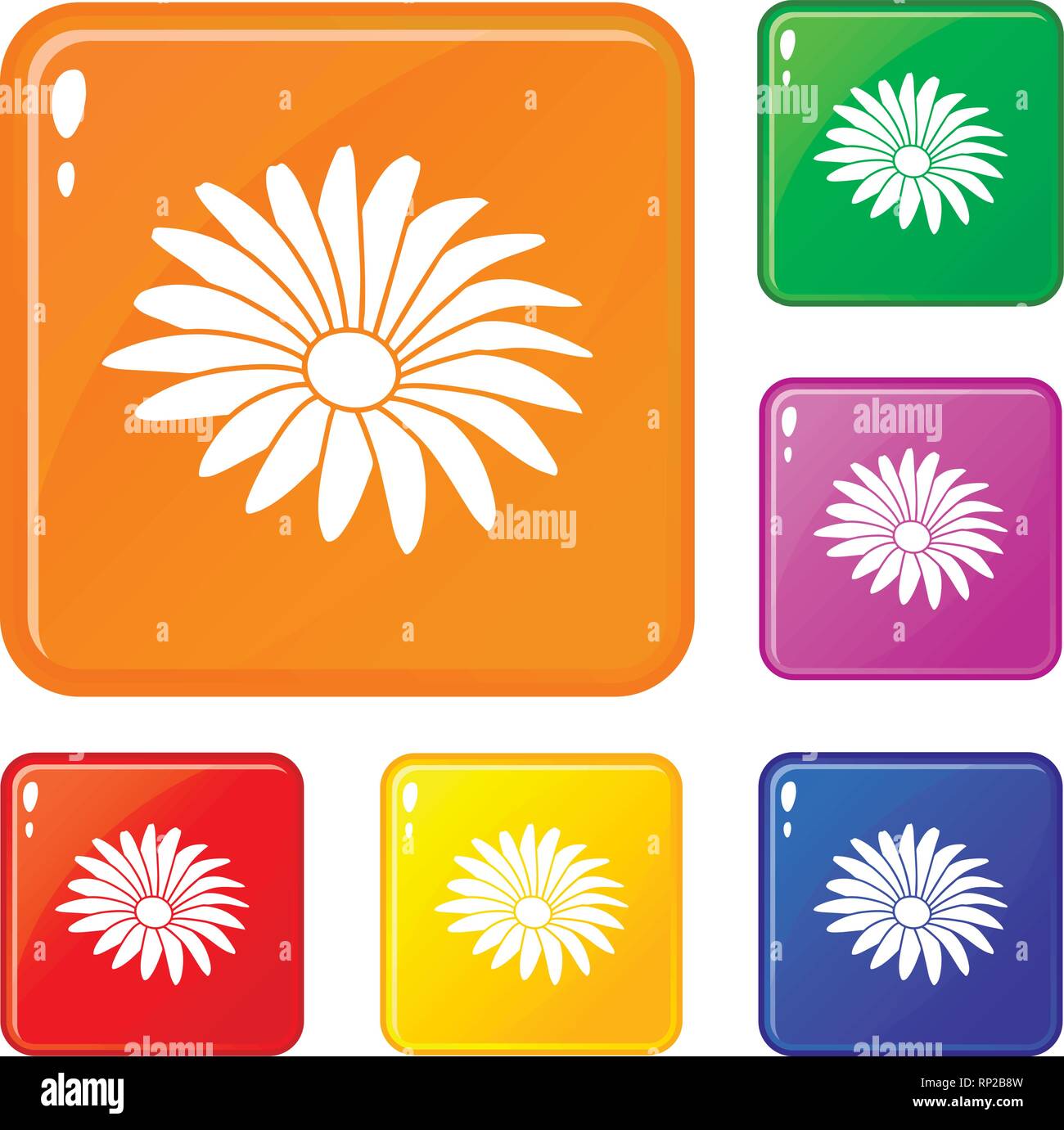 Gerber flower icons set vector color Stock Vector Image & Art - Alamy