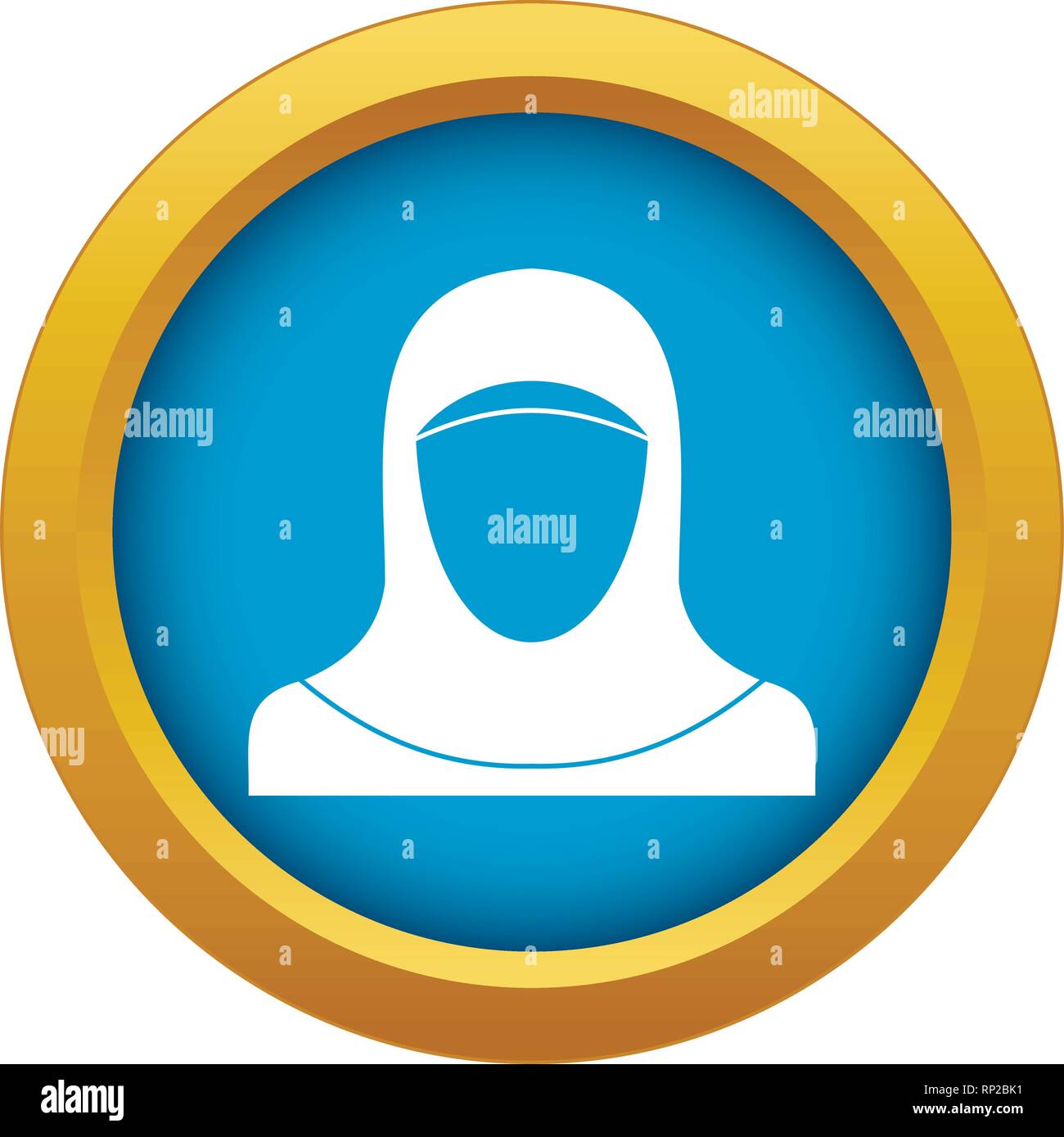 Muslim women wearing hijab icon blue vector isolated Stock Vector Image ...
