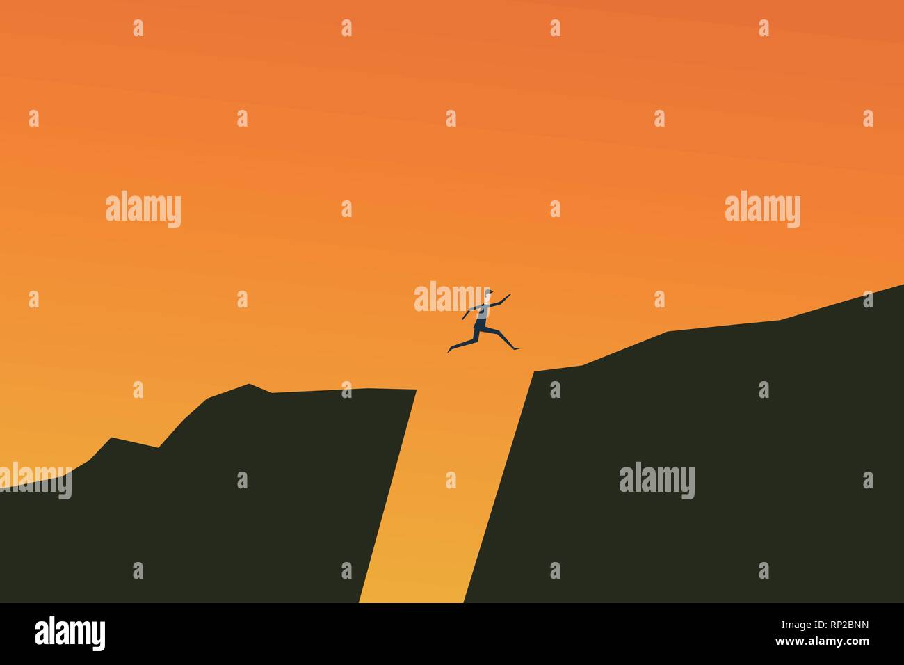 Minimalist stile. vector business finance. businessman jumping over ...