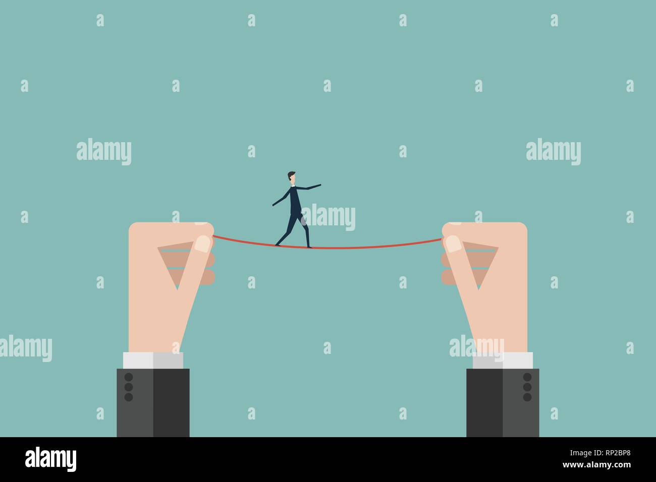 Minimalist style. vector business finance. business man walks a high ...