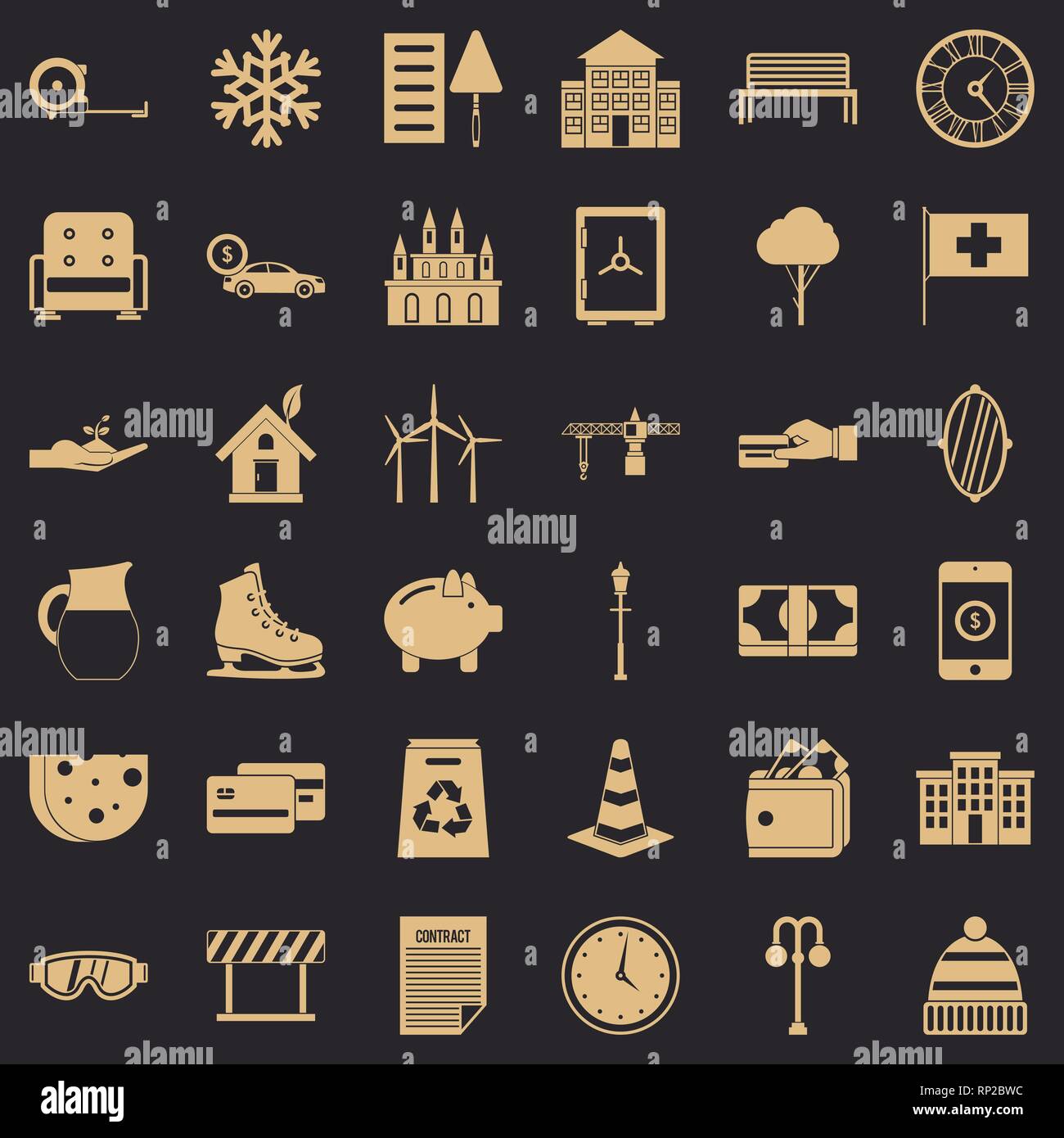 Villa for rest icons set, simple style Stock Vector Image & Art - Alamy