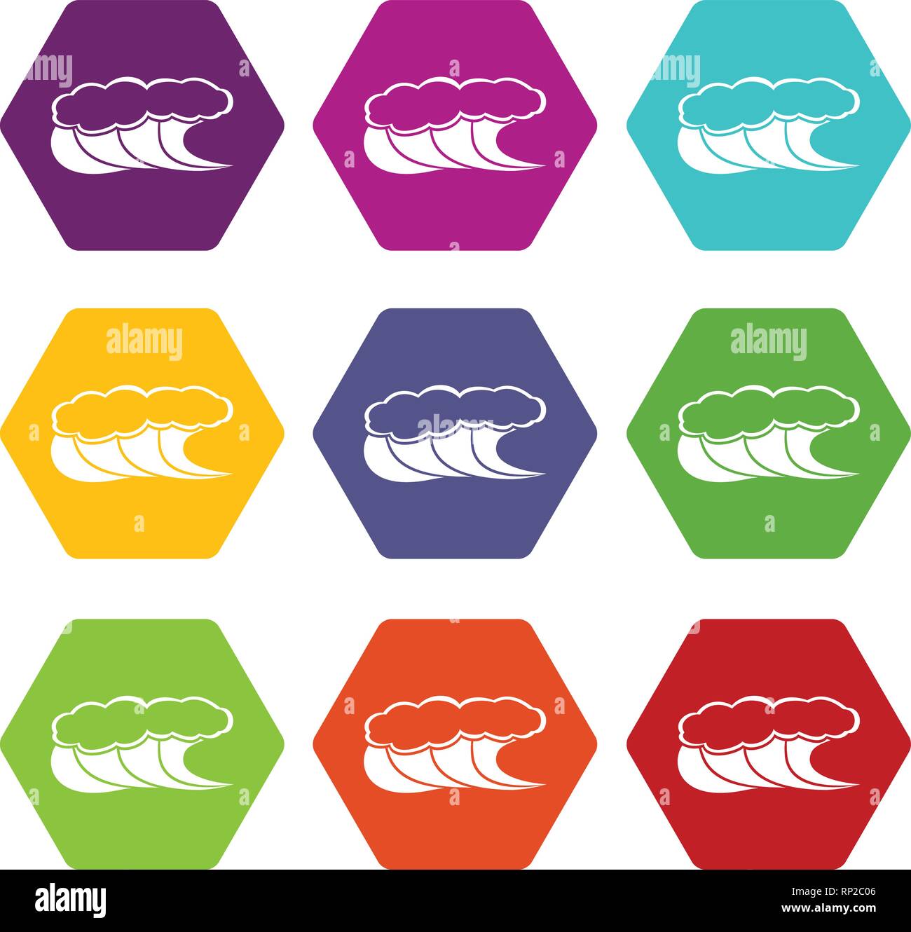 High waves with foam icons set 9 vector Stock Vector Image & Art - Alamy