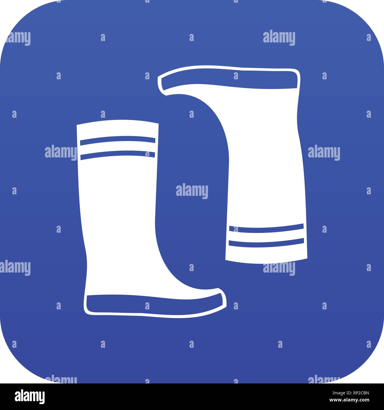High blue rubber boots isolated Stock Vector Images - Alamy