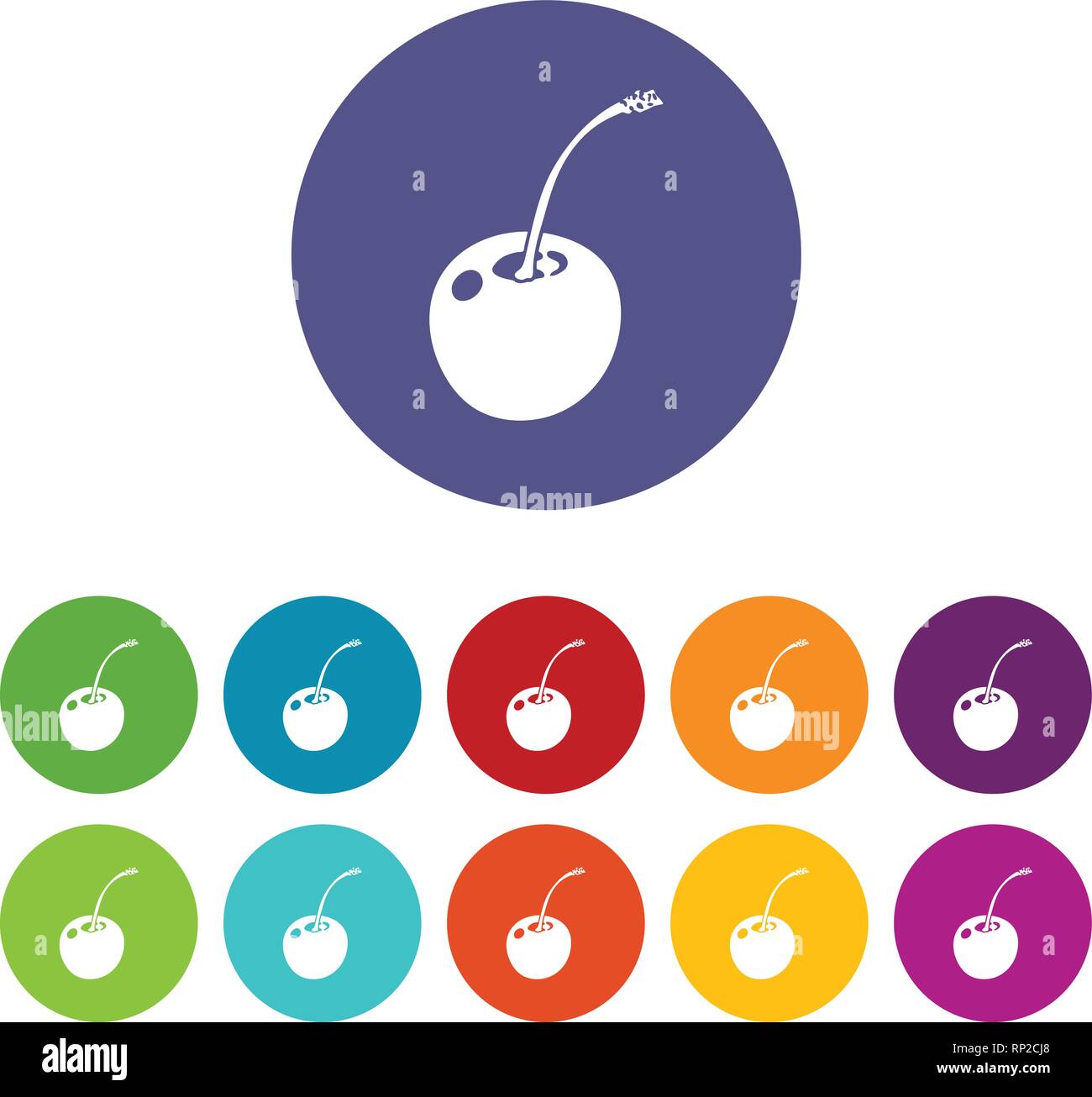 Cherry icons set vector color Stock Vector Image & Art - Alamy