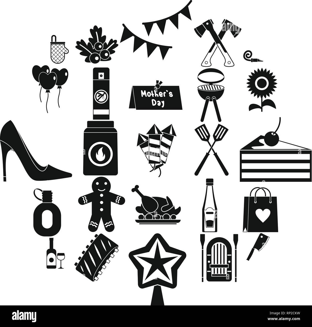 Family weekend icons set, simple style Stock Vector Image & Art - Alamy