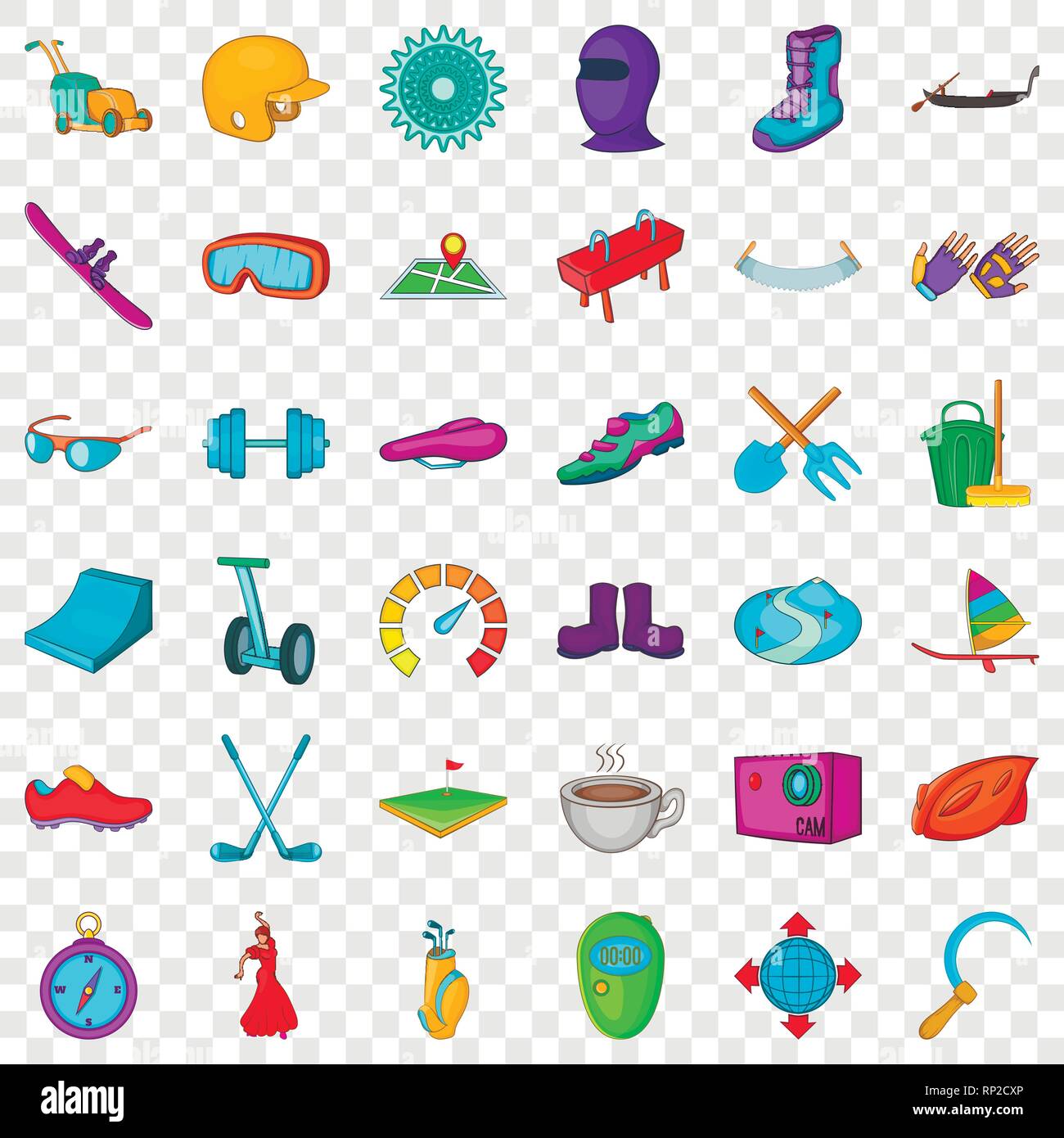 Different activity icons set, cartoon style Stock Vector Image & Art ...