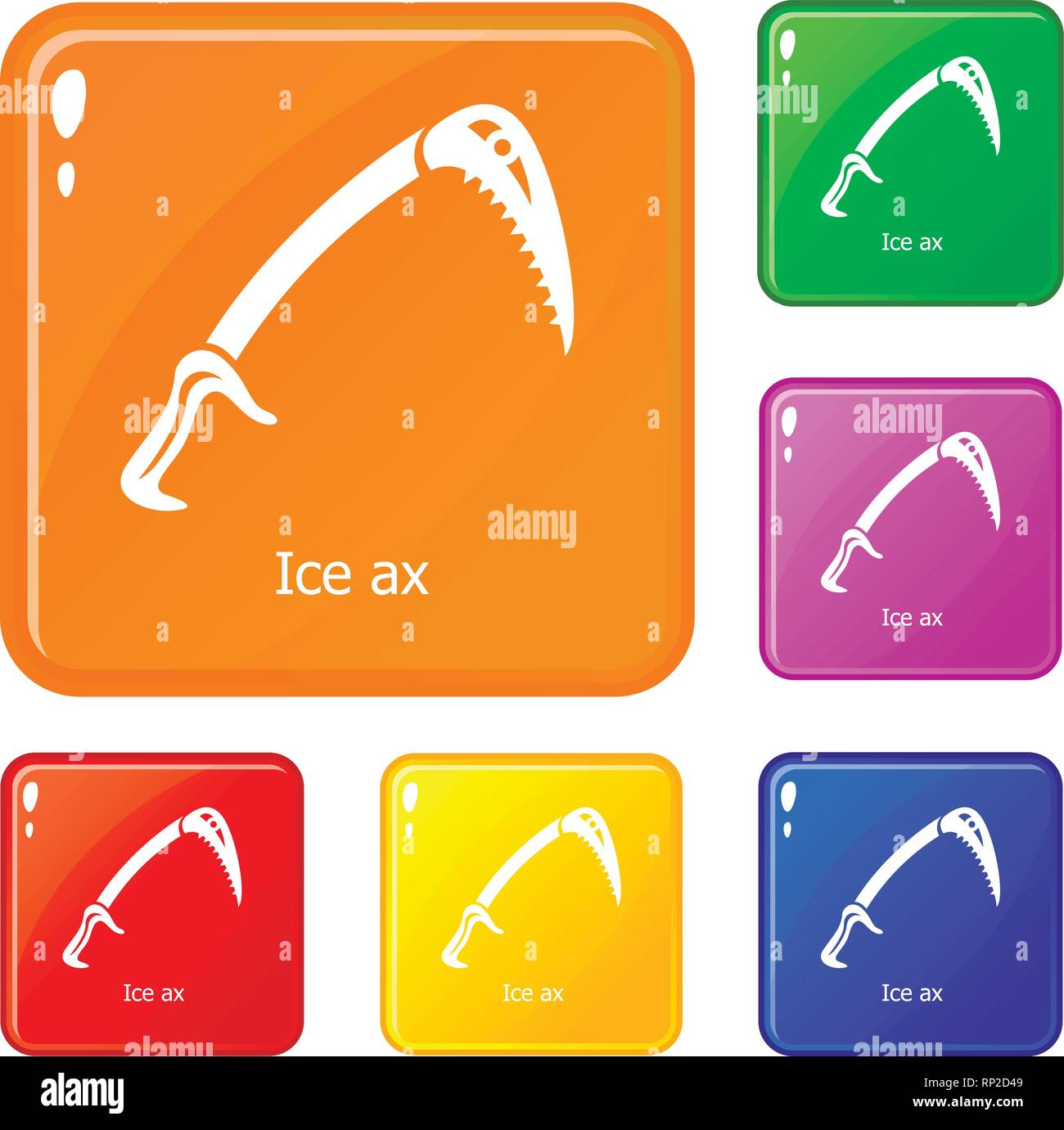 Ice ax icons set vector color Stock Vector Image & Art - Alamy