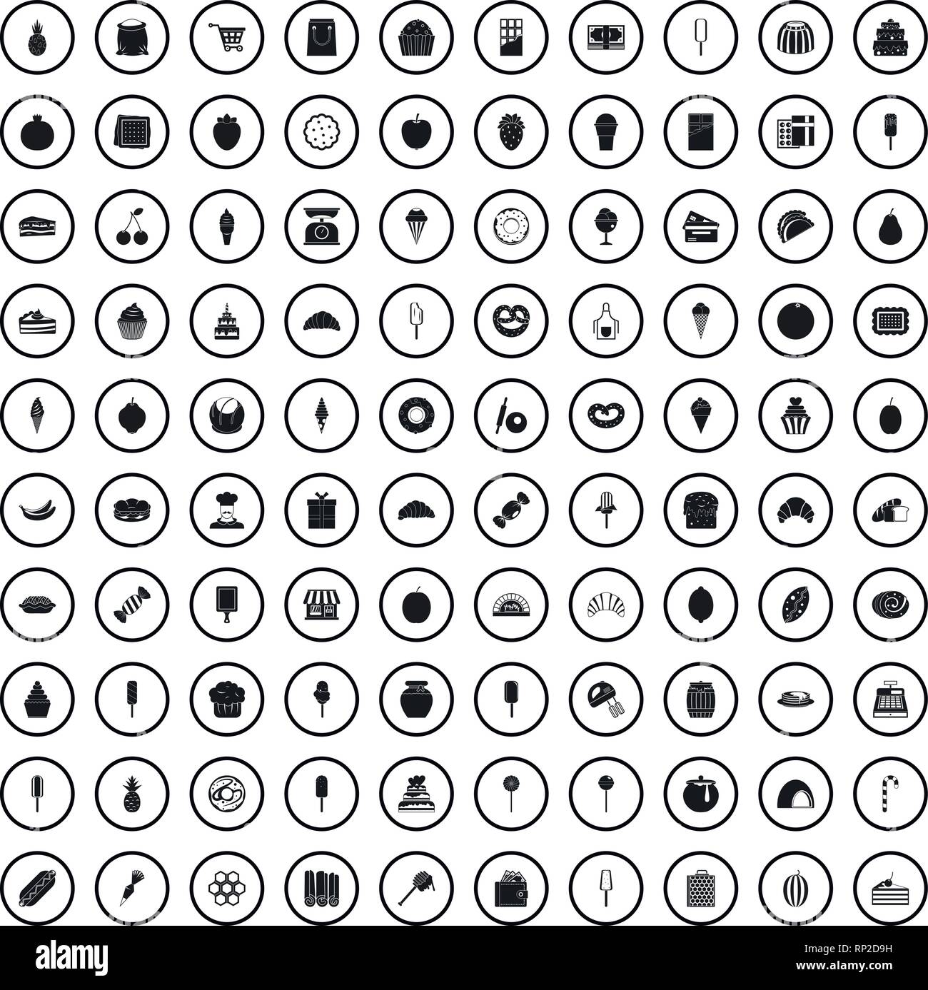 100 confectionery icons set, simple style Stock Vector Image & Art - Alamy