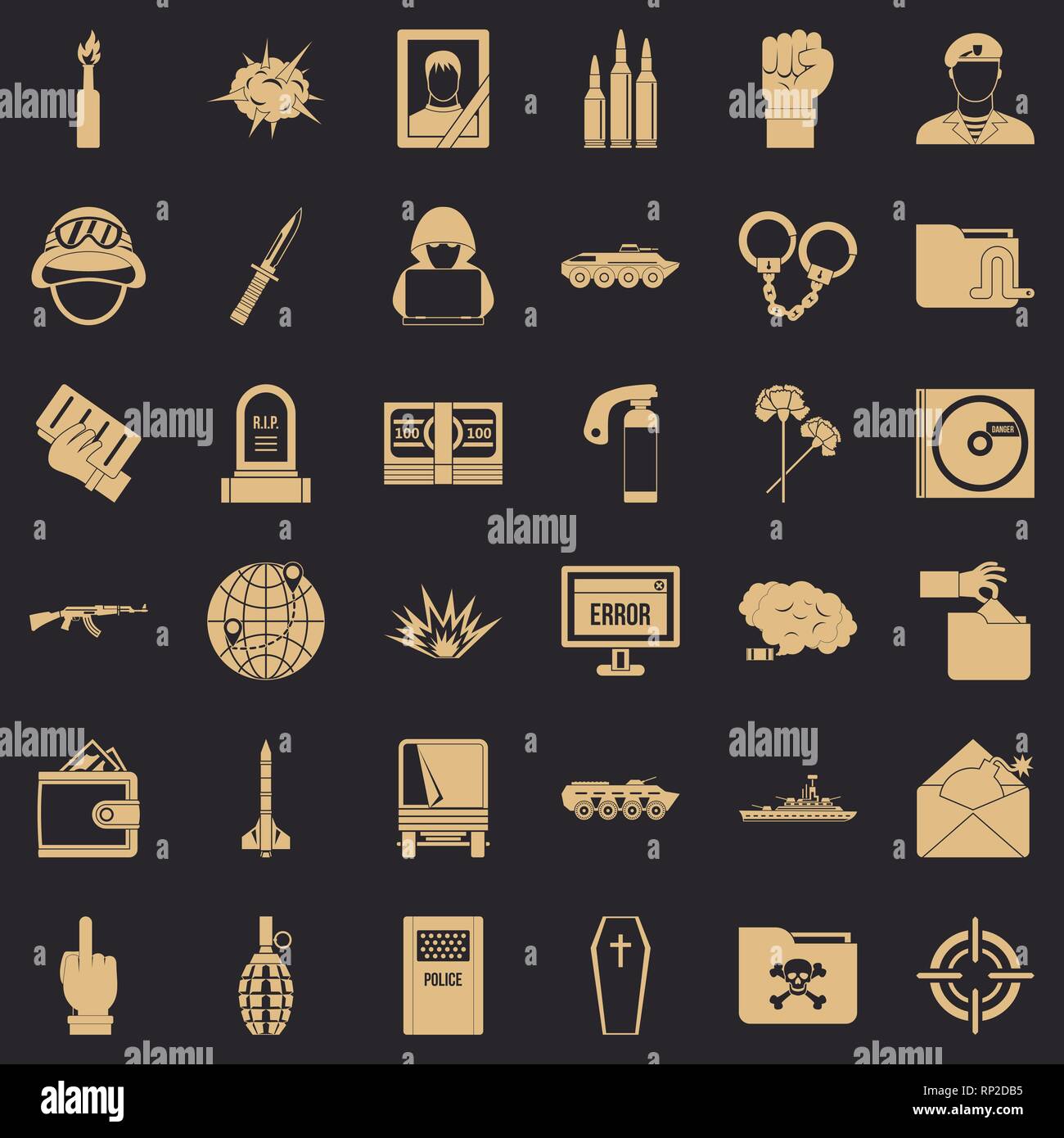 Internet war icons set, simple style Stock Vector Image & Art - Alamy