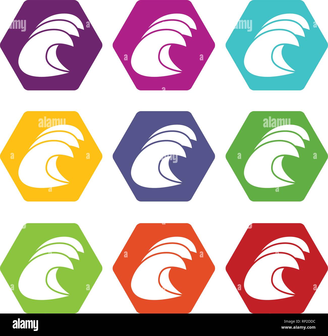 High ocean waves icons set 9 vector Stock Vector Image & Art - Alamy