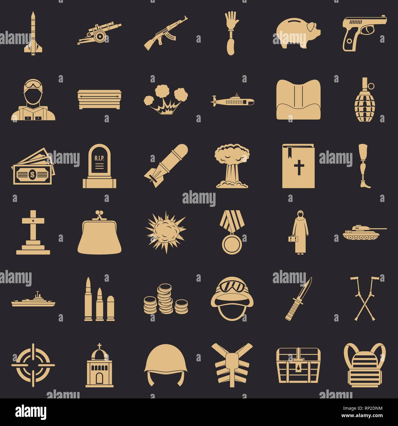 War gun icons set, simple style Stock Vector Image & Art - Alamy