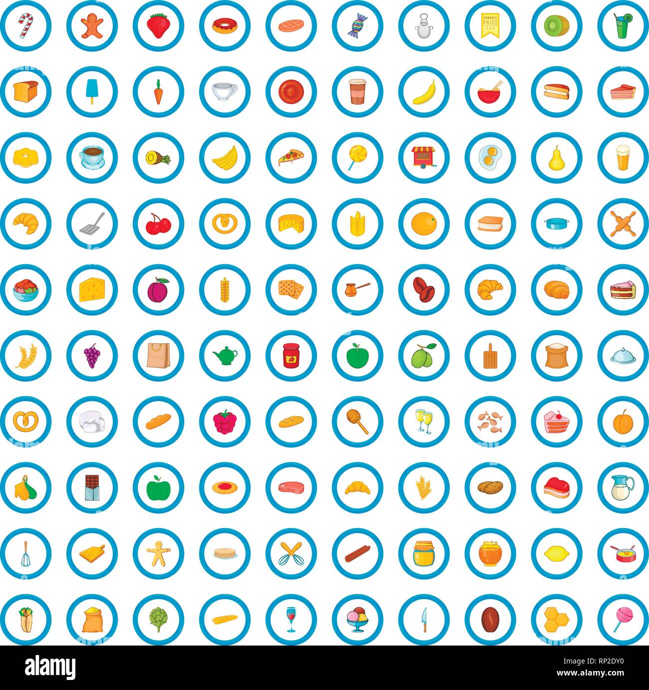 100 bakery icons set, cartoon style Stock Vector Image & Art - Alamy