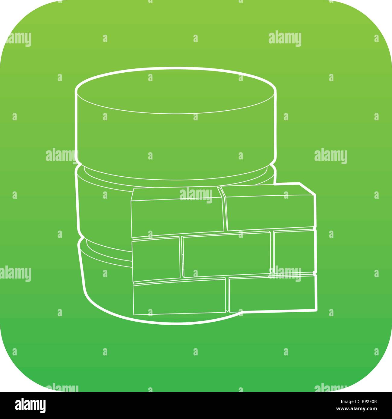 Not available database icon green vector Stock Vector Image & Art - Alamy