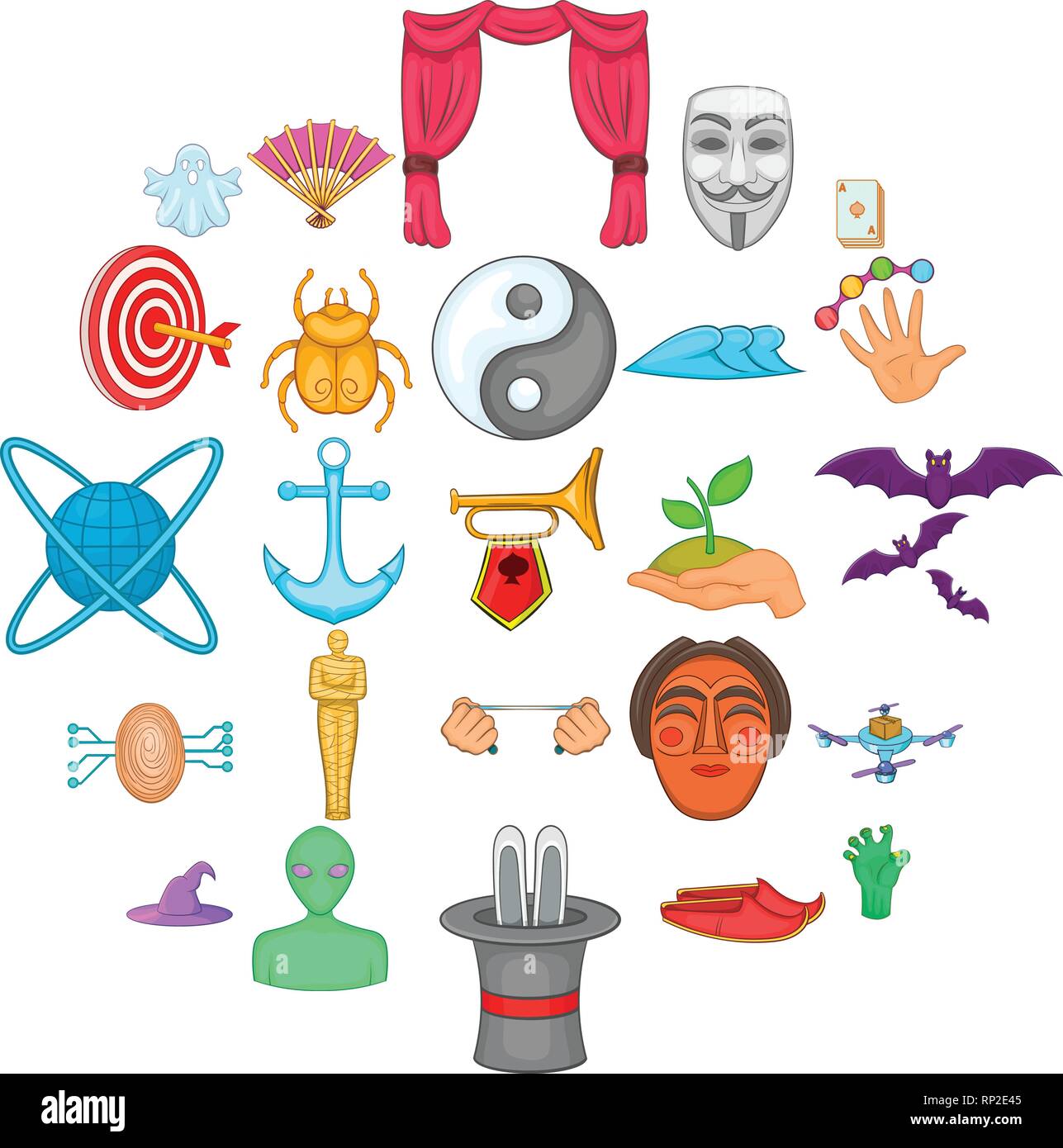 Fancy icons set, cartoon style Stock Vector Image & Art - Alamy