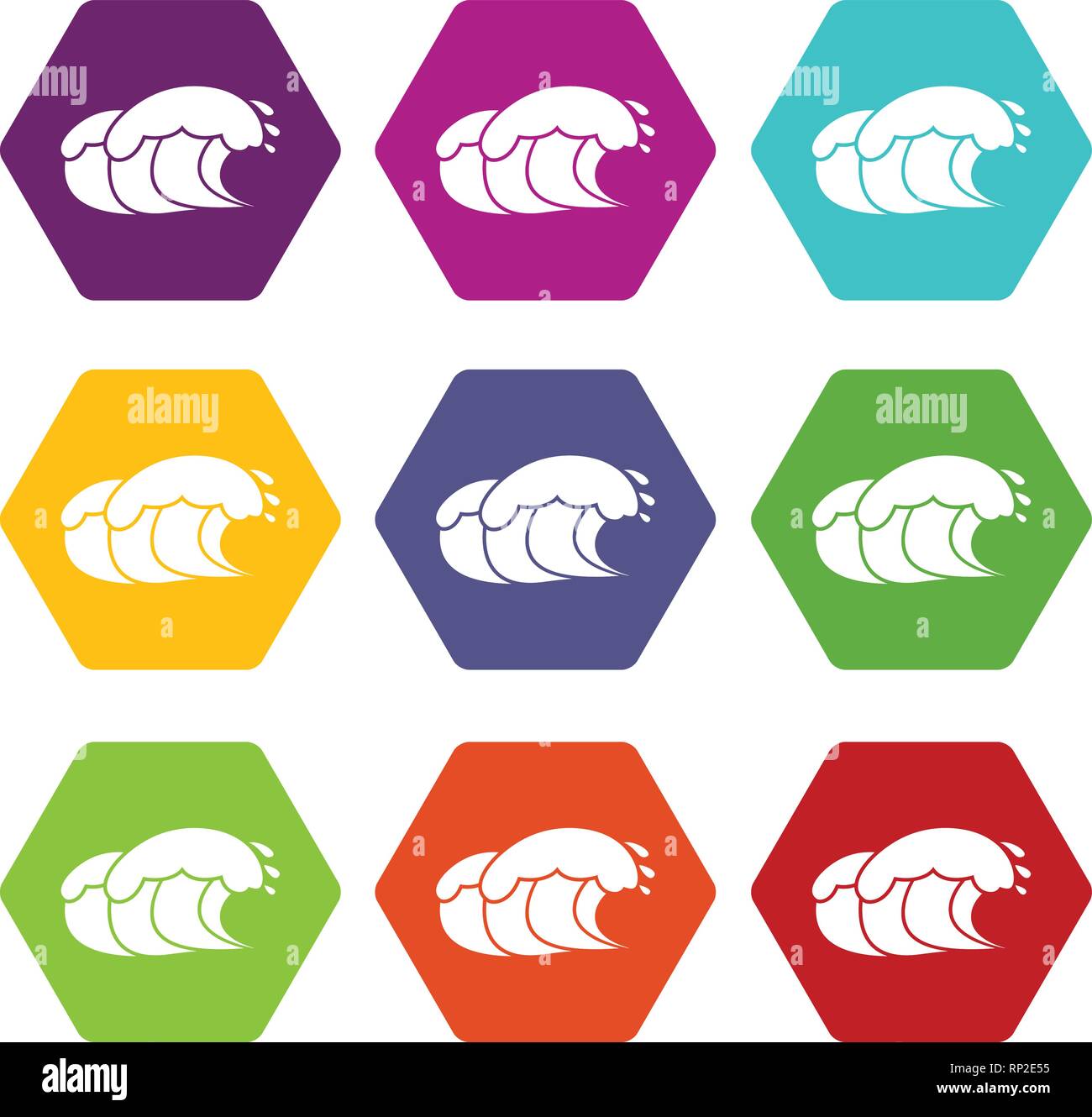 Ocean wave with foam icons set 9 vector Stock Vector Image & Art - Alamy