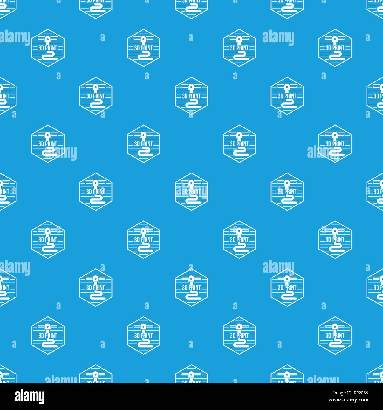Modern 3d Printing Pattern Vector Seamless Blue Stock Vector Image